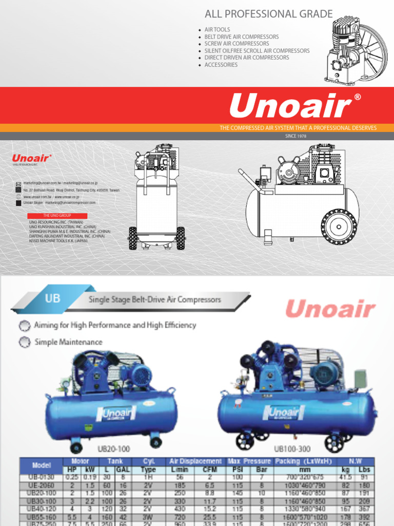 unoair brochure | PDF | Gases | Turbomachinery