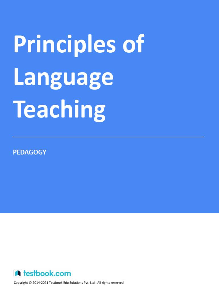 Pedagogy - Principles of Language Teaching - English - 1657640843 ...