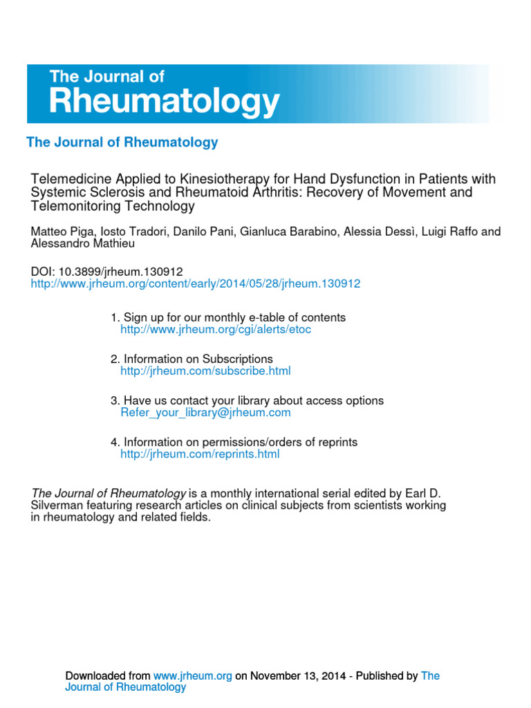 The Journal of Rheumatology | PDF | Arthritis | Health Care