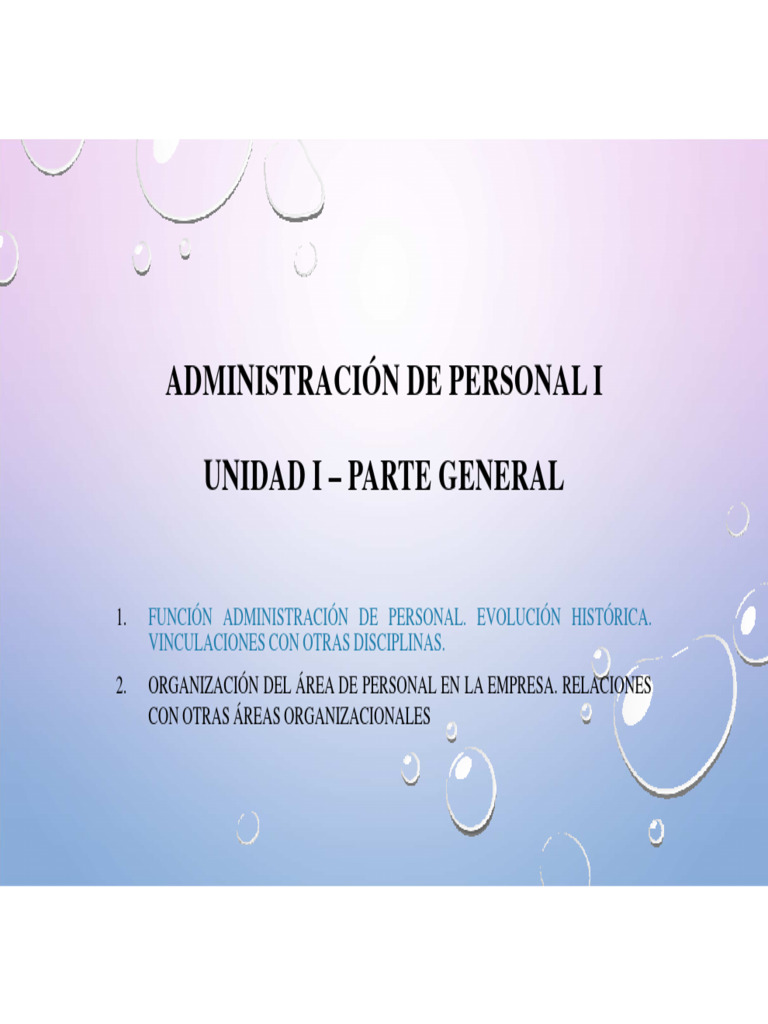 UNIDAD I PUNTO 1 Administración Del Personal | PDF | Gestión de ...