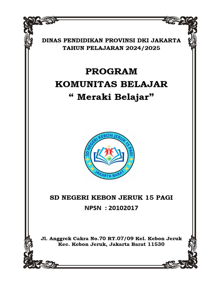 Program Dan SK Komunitas Belajar - Meraki Belajar - SDN Kebon Jeruk 15 ...