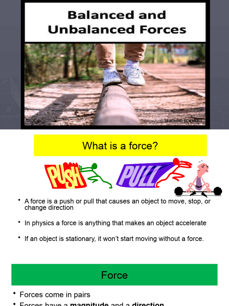 Forces Balanced and Unbalanced | PDF | Force | Tension (Physics)