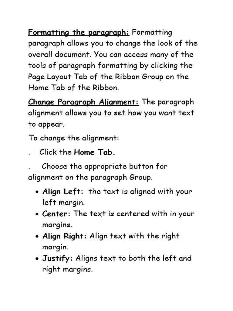 Paragraph Formatting Guide | PDF