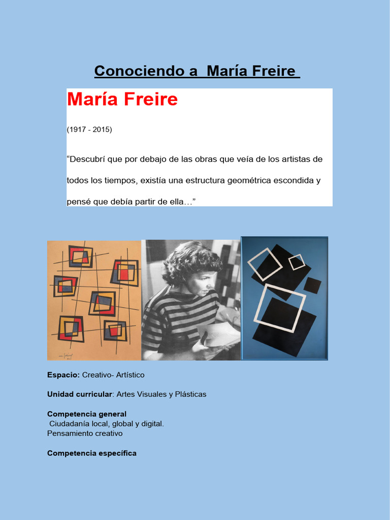 Conociendo A María Freire | PDF | Pinturas | Las artes