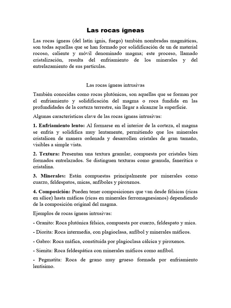 Las Rocas Ígneas | PDF | Roca ígnea | Roca (geología)