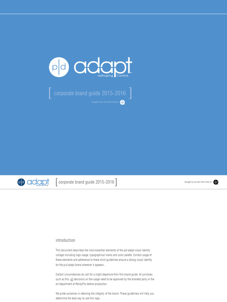 Adapt-Brand Guide (10p) | PDF | Cyan | Vision