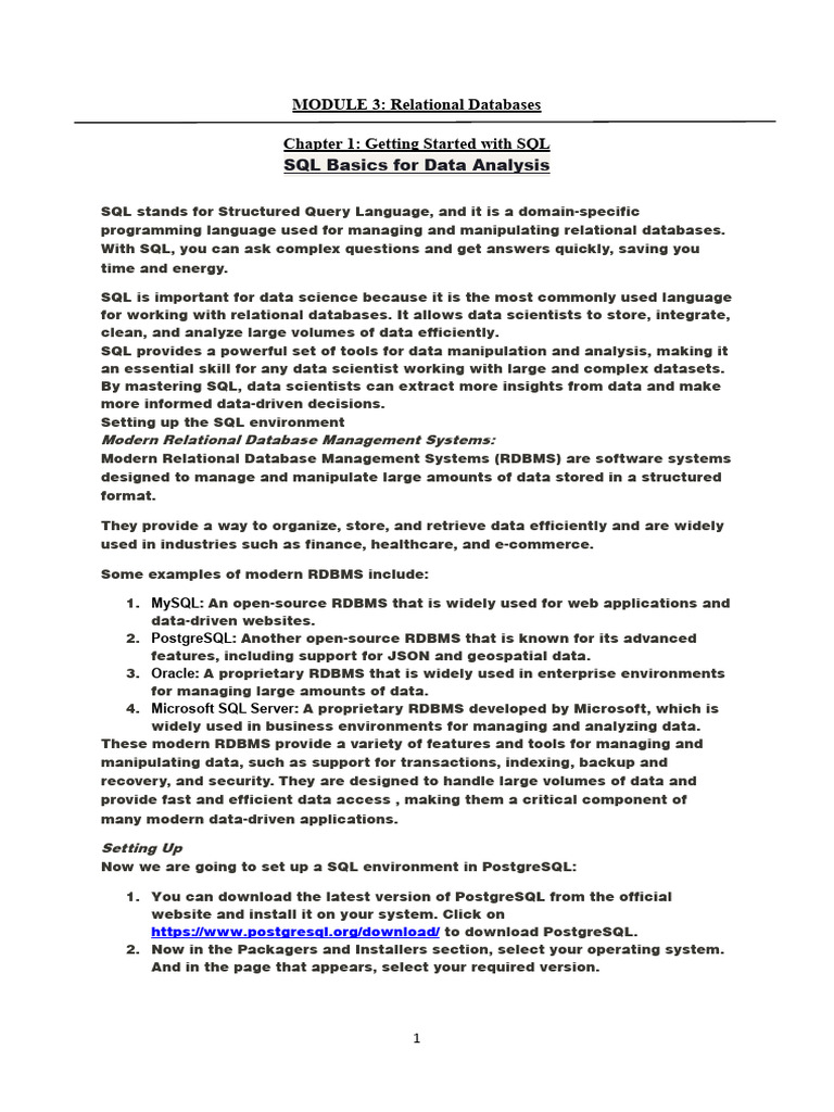 Module 3 | PDF | Comma Separated Values | Sql