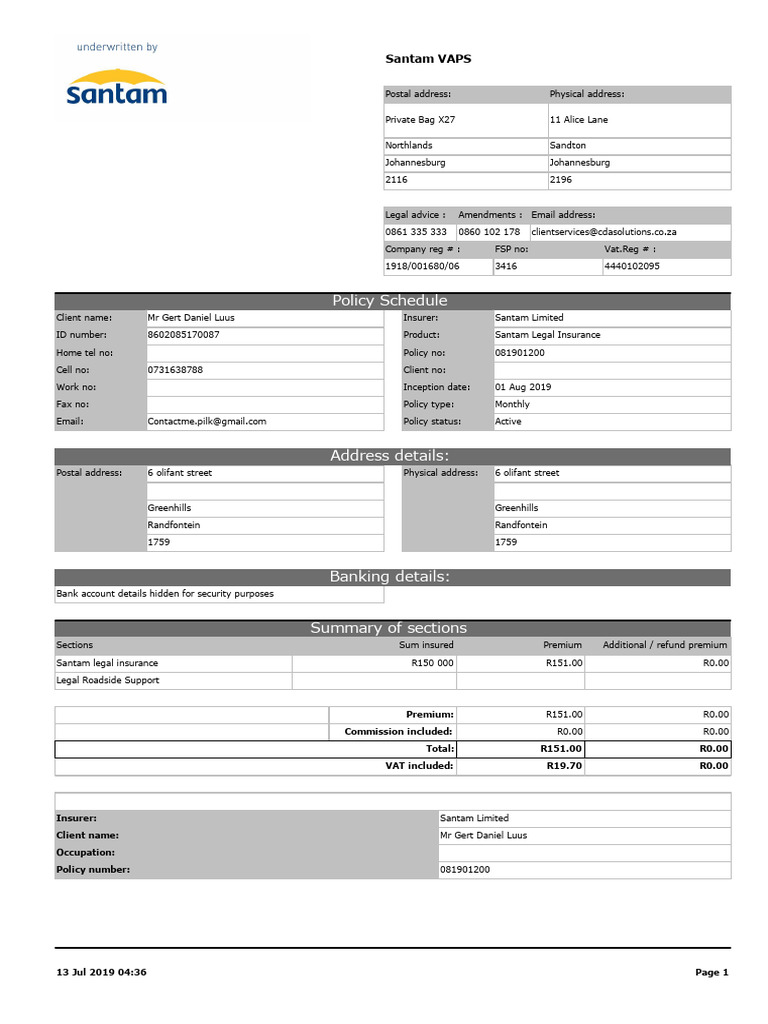 Santam cover | Download Free PDF | Insurance | Lawsuit