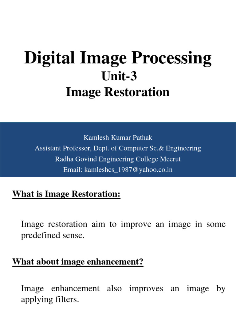 unit3 digital image processing | PDF | Probability Density Function ...