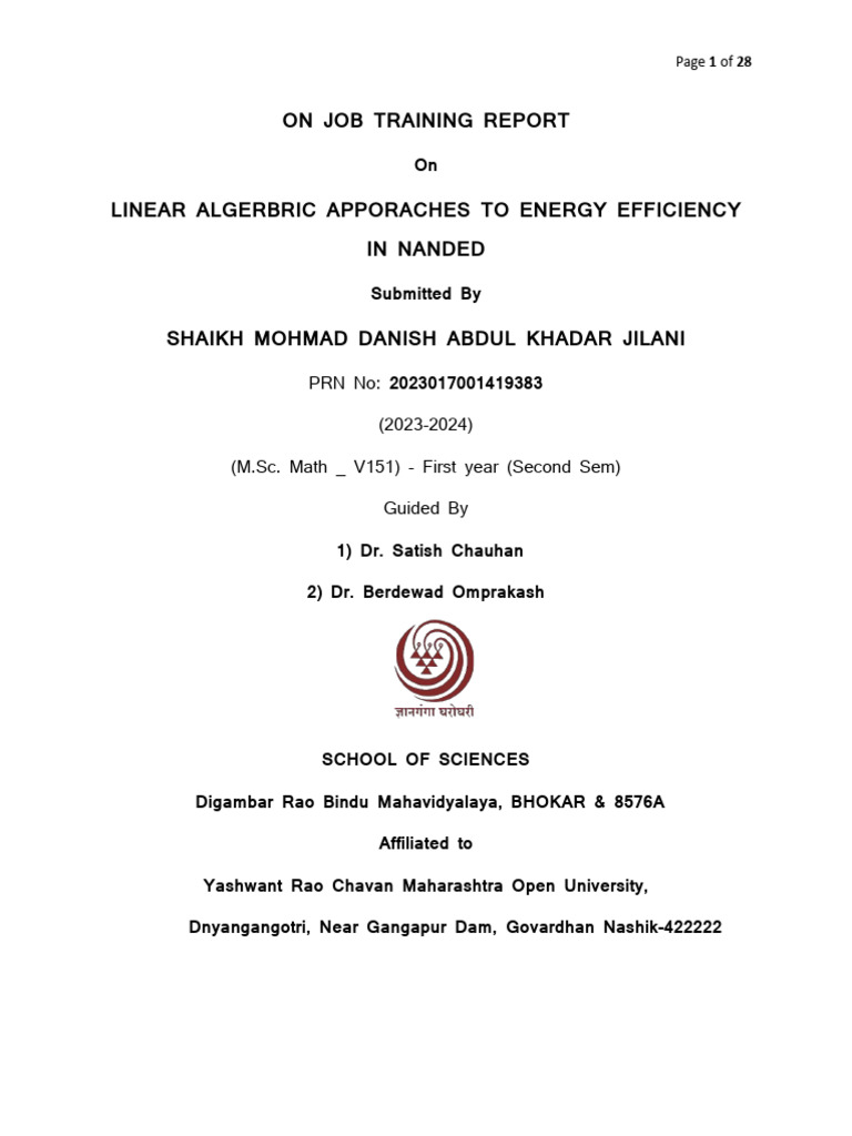 On Job Tranning Report Revised | PDF | Eigenvalues And Eigenvectors | Linear Map
