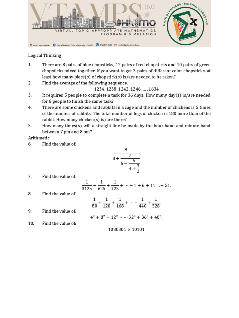 Math Problem Solving: Logical, Arithmetic, Number Theory, Geometry, Combinatorics | PDF | Area ...