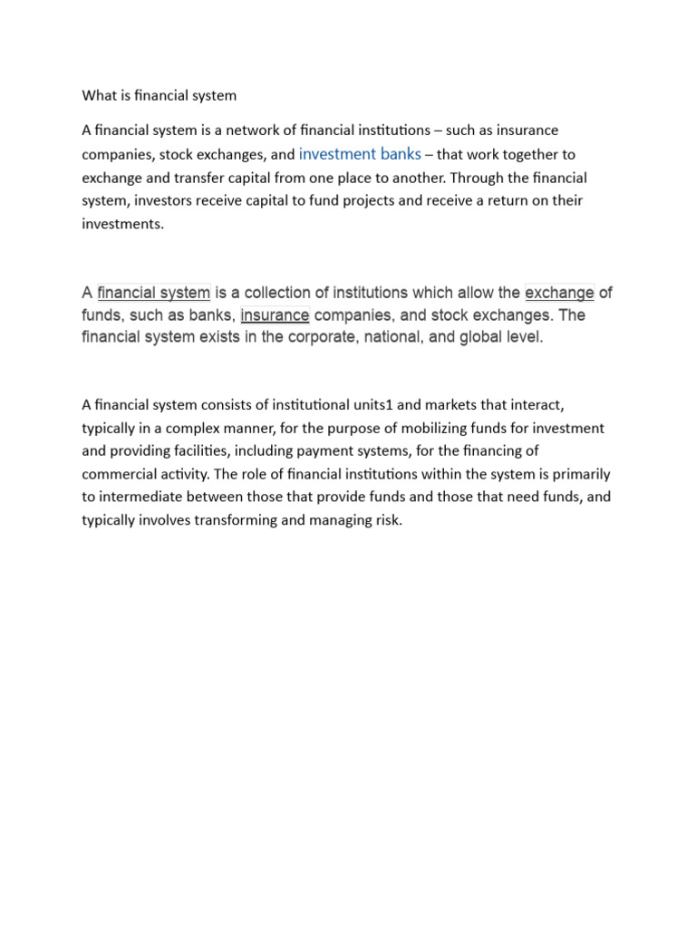 What Is Financial System | PDF
