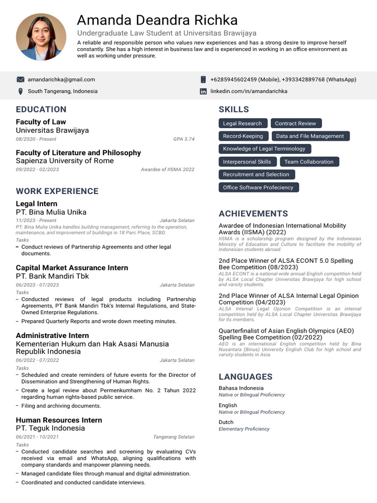 Resume - Amanda Deandra Richka - Dec 2023 | PDF | Computers