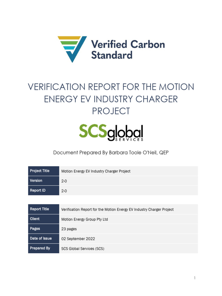 VCS MEG VerificationReport V4.1 SCS V5-3 08312022final | PDF | Audit ...