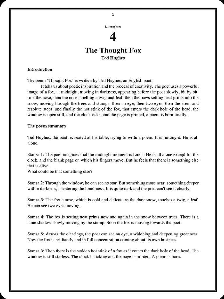 The Thought Fox | PDF