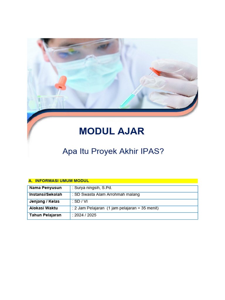 Topik A Apa Itu Proyek Akhir IPAS | PDF