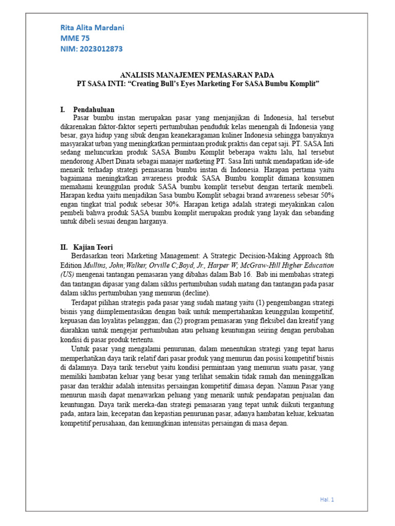 RitaAlita Analisis SASA | PDF