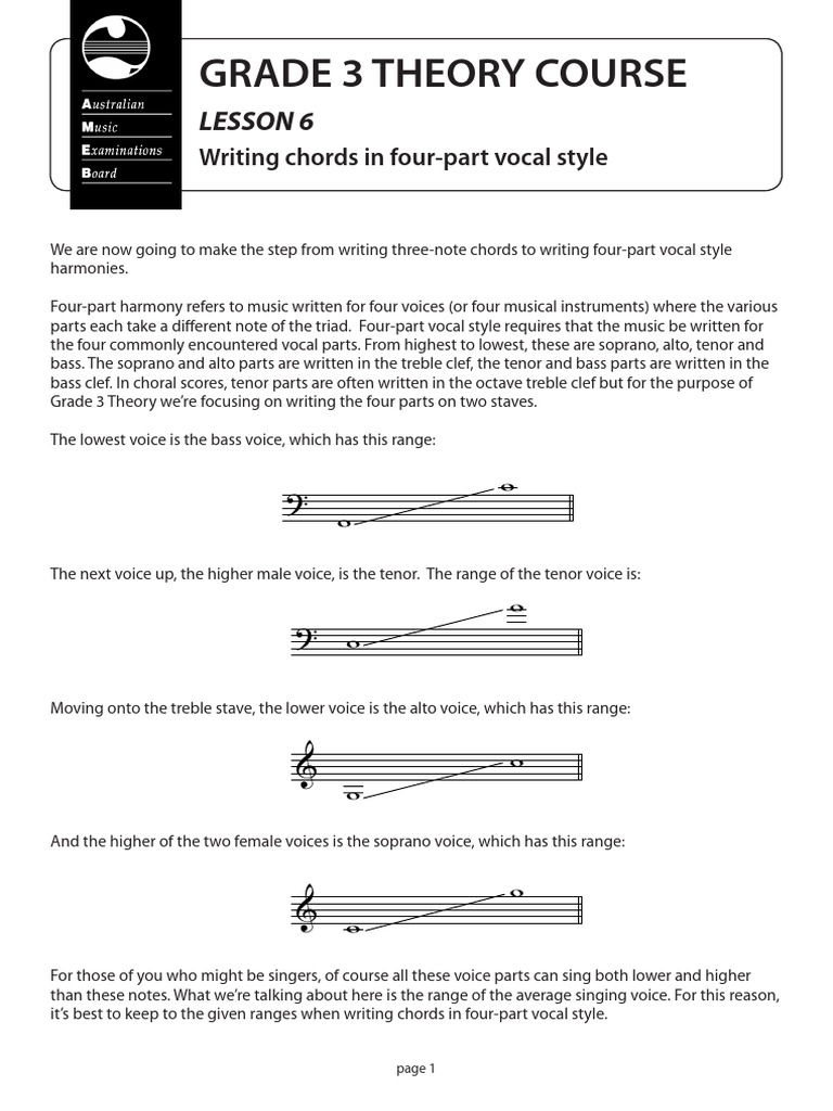 AMEB 3.6 - 4-Part Vocal Style | Download Free PDF | Clef | Musical ...