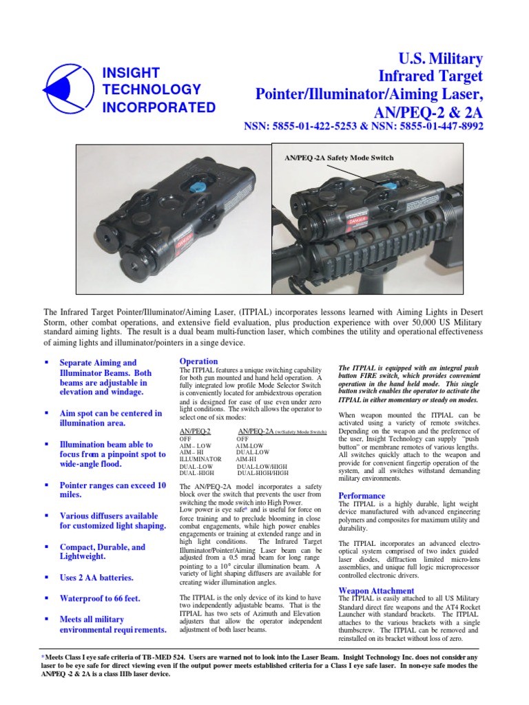 Insight Technology Incorporated an-PEQ-2A Infrared Target Pointer ...