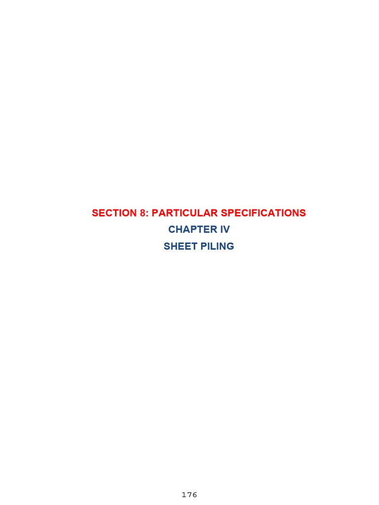 Sheet Pile - Technical Specification For Ashu Ganj Port Project | PDF ...
