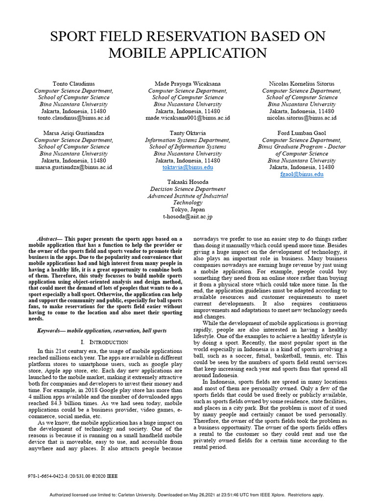 Sport Field Reservation Based On Mobile Application | PDF | Mobile App ... Sport Field Reservation Based On Mobile Application | PDF | Mobile App ...