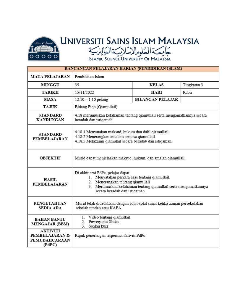 RPH F3 (Qiamullail) | PDF