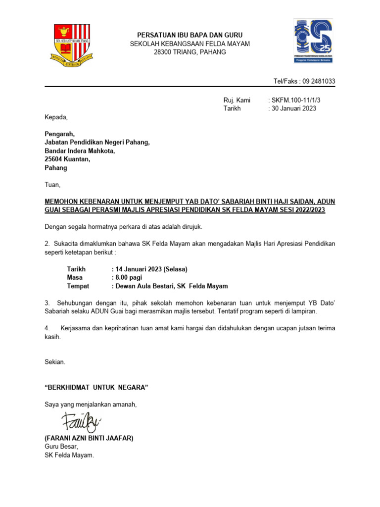 Surat Jemputan Perasmi Kebenaran JPN | PDF