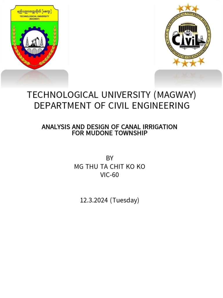Canal Irrigation Design for Mudone | PDF | Silt | Earth Sciences