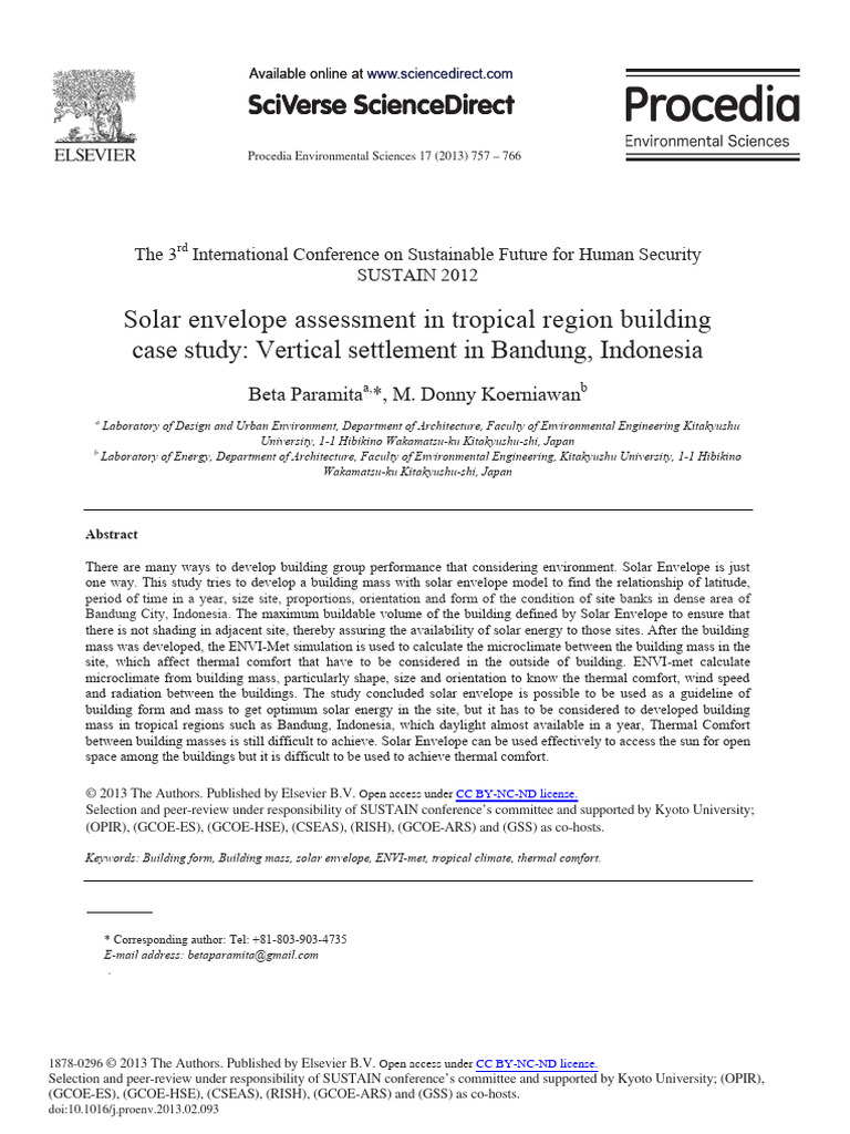 Paramita, Koerniawan - 2013 - Solar Envelope Assessment in Tropical ...