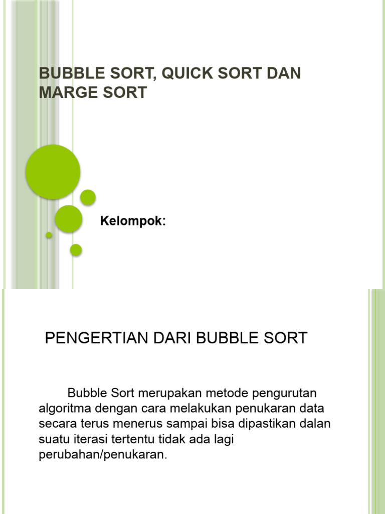Pengertian dan Proses Bubble Sort | PDF | Metode & Bahan Ajar