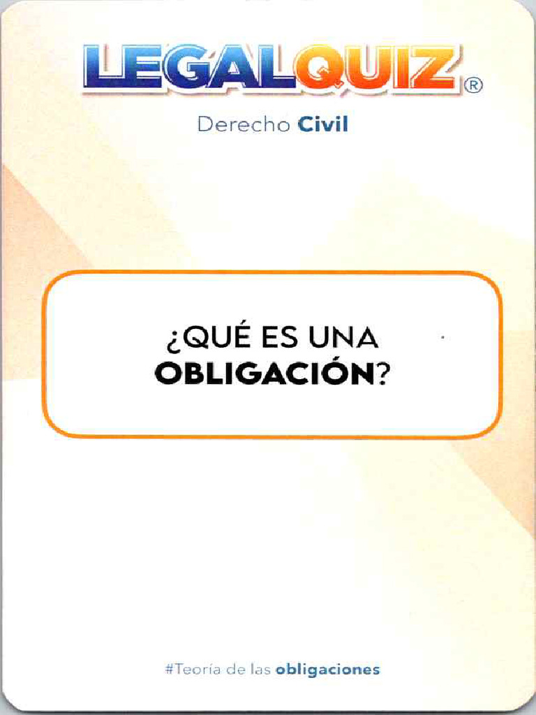 Obligaciones Legal Quiz | PDF Obligaciones Legal Quiz | PDF