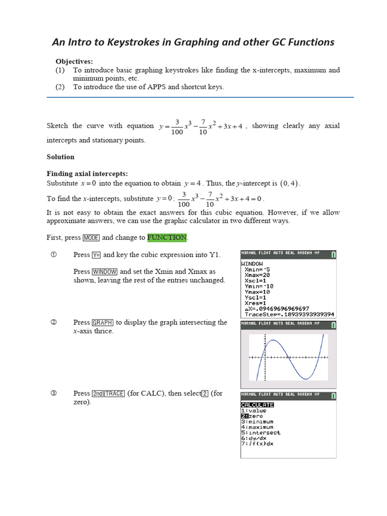 GC Skills | PDF | Algebra | Mathematical Objects