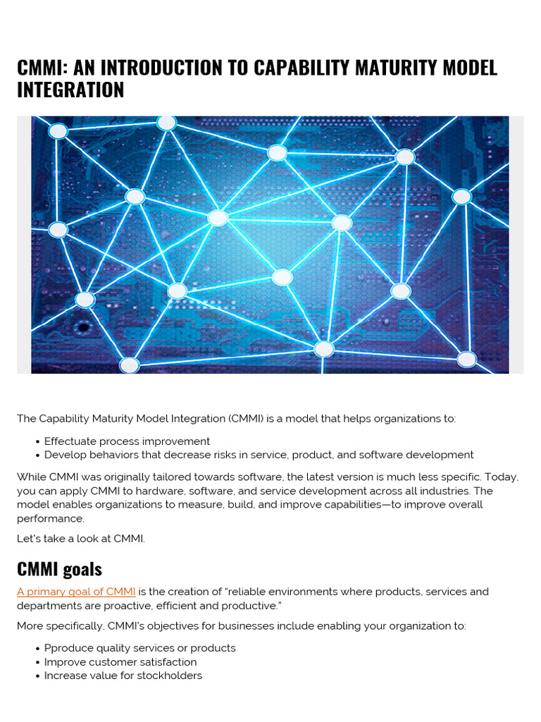 CMMI | PDF | Business | Information Technology