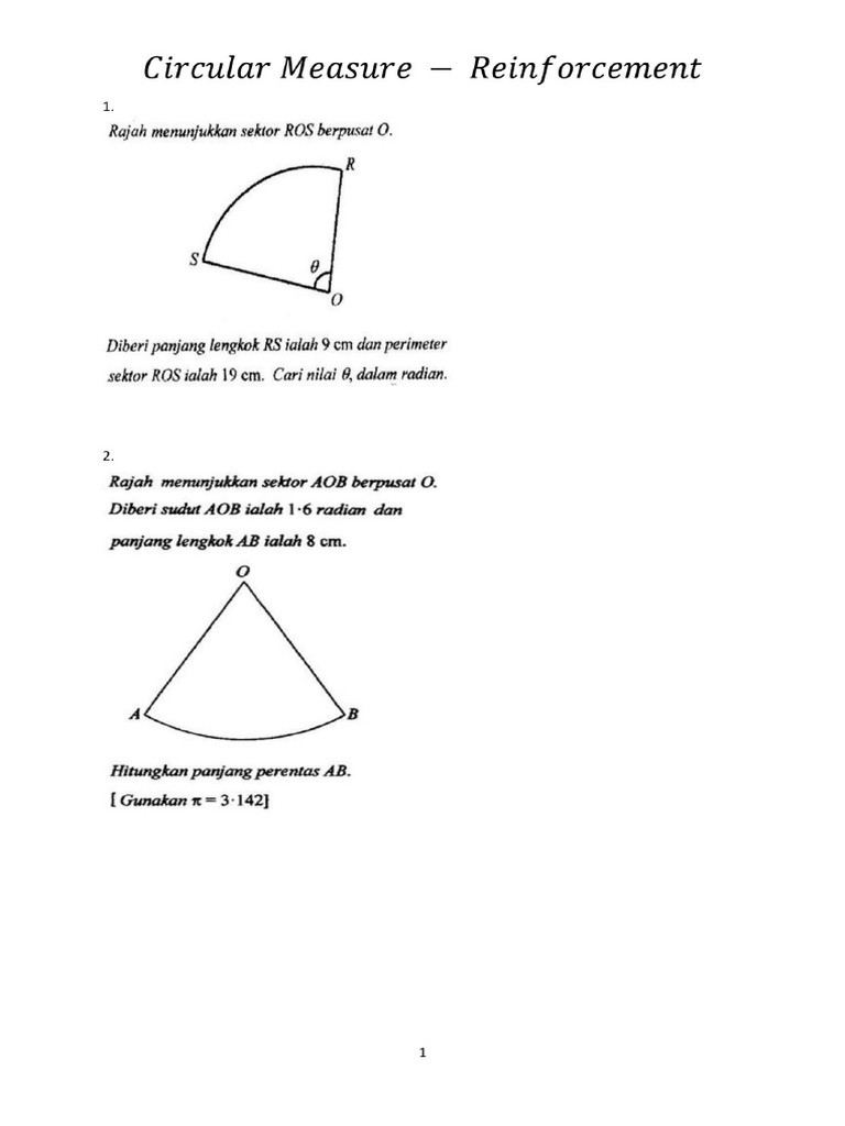 Form 5 - Circular Measure Reinforcement 2 | PDF