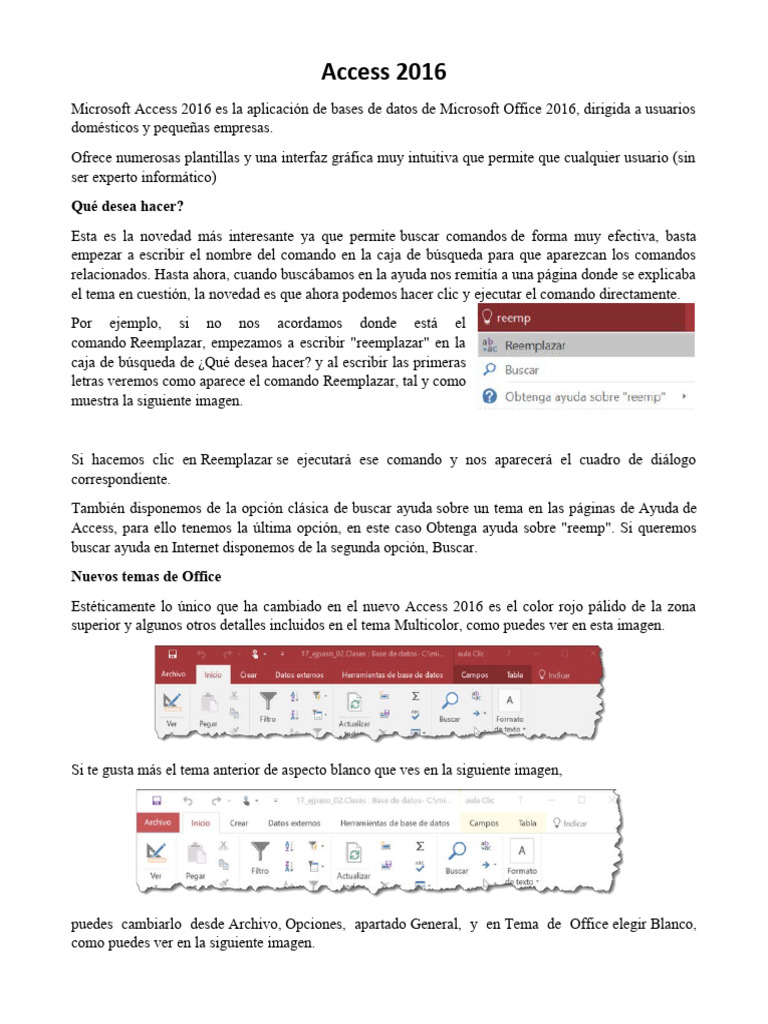 Manual Access 2016 Parte1 | PDF | Ventana (informática) | Microsoft Office
