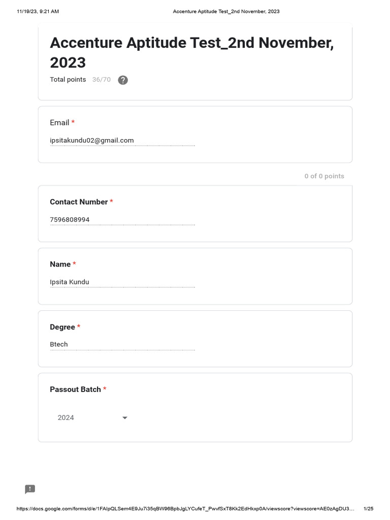 Accenture Aptitude Test - 2nd November, 2023 | PDF | Human Resource ...