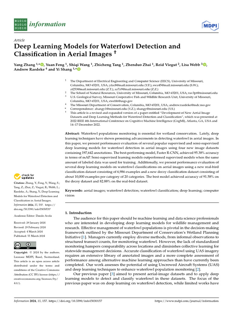 Deep Learning Models For Waterfowl Detection and C | PDF | Deep ...