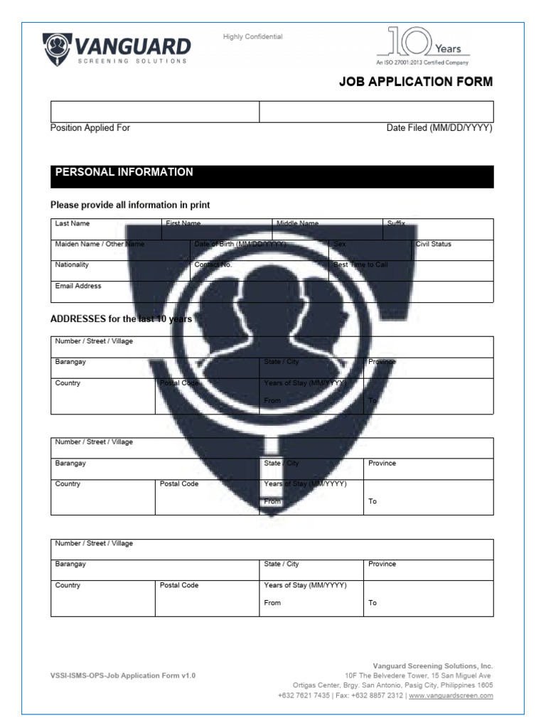 (MAKE A COPY) Background Investigation Form | PDF | Background Check