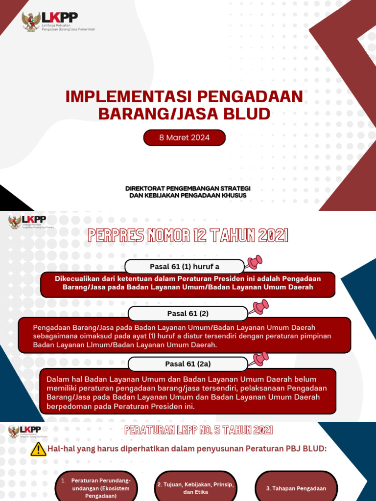 Kemendagri - Impelementasi PBJ BLUD | PDF