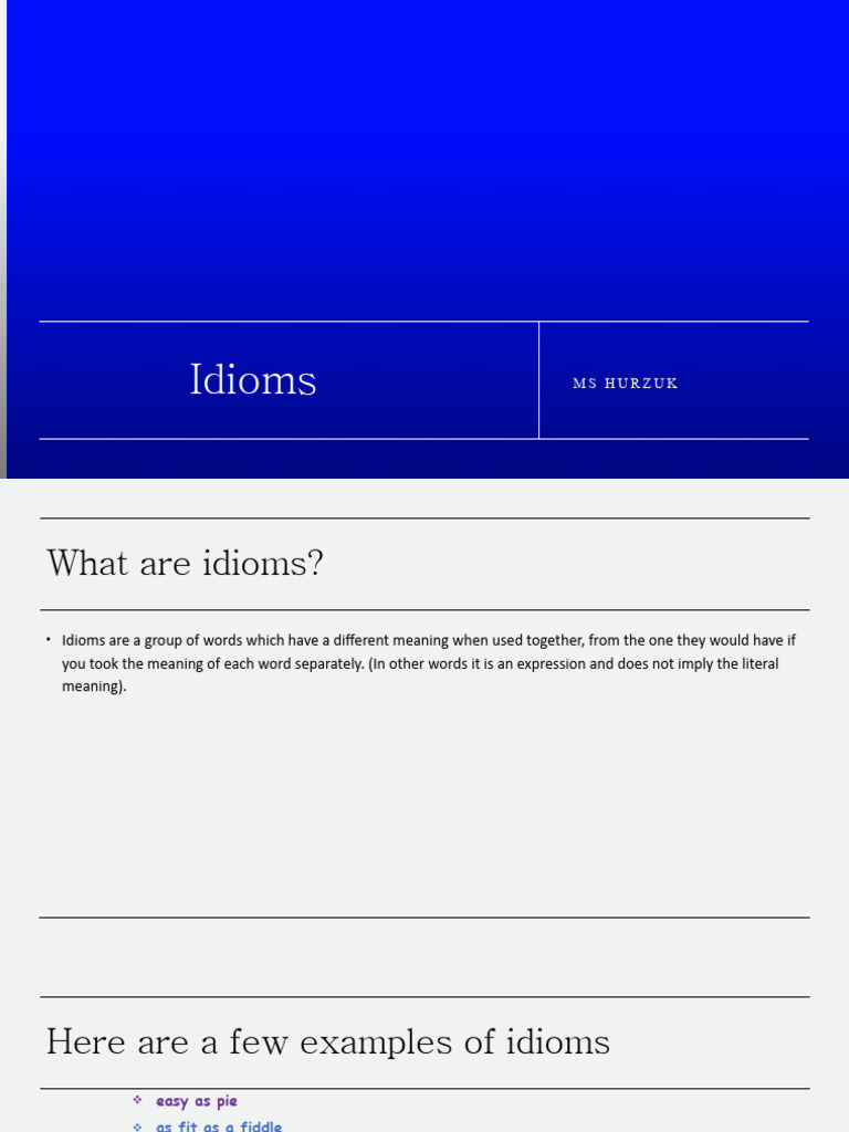 Idioms | PDF | Idiom