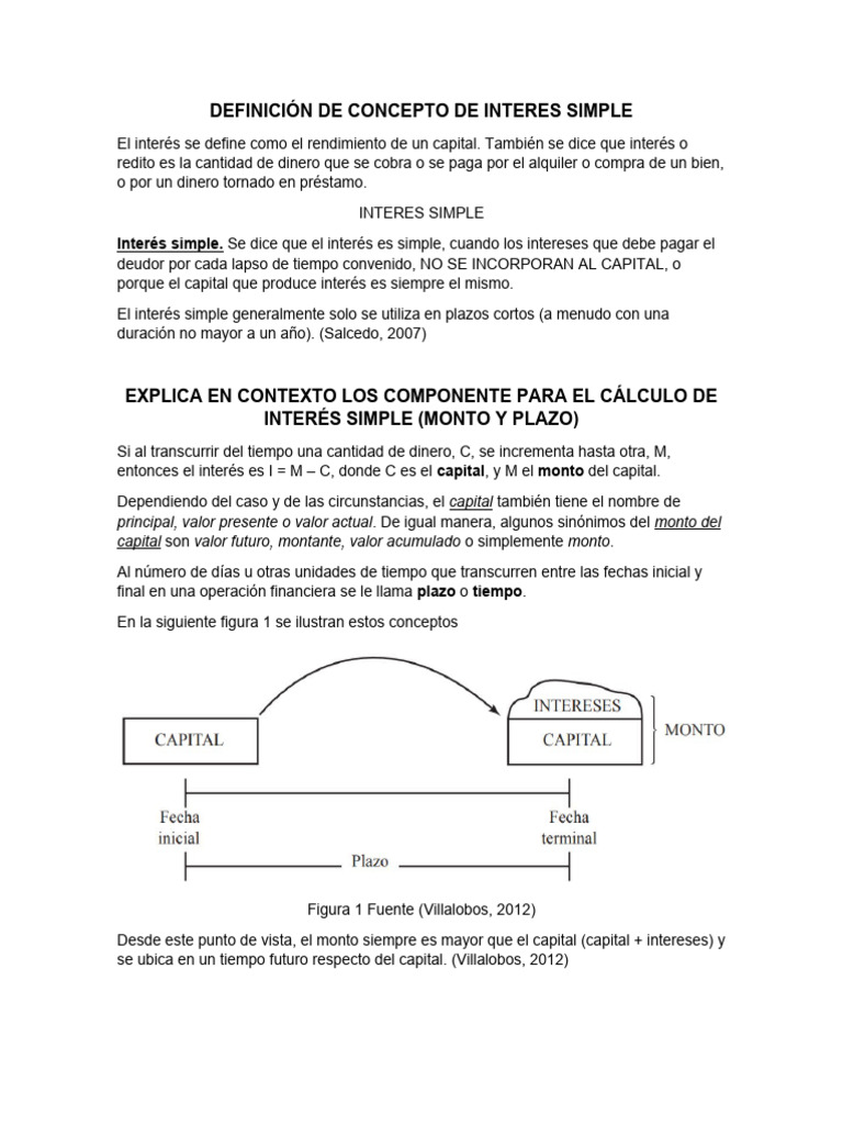 Definición y Cálculo de Interés Simple | PDF | Interés | Capital (economía)