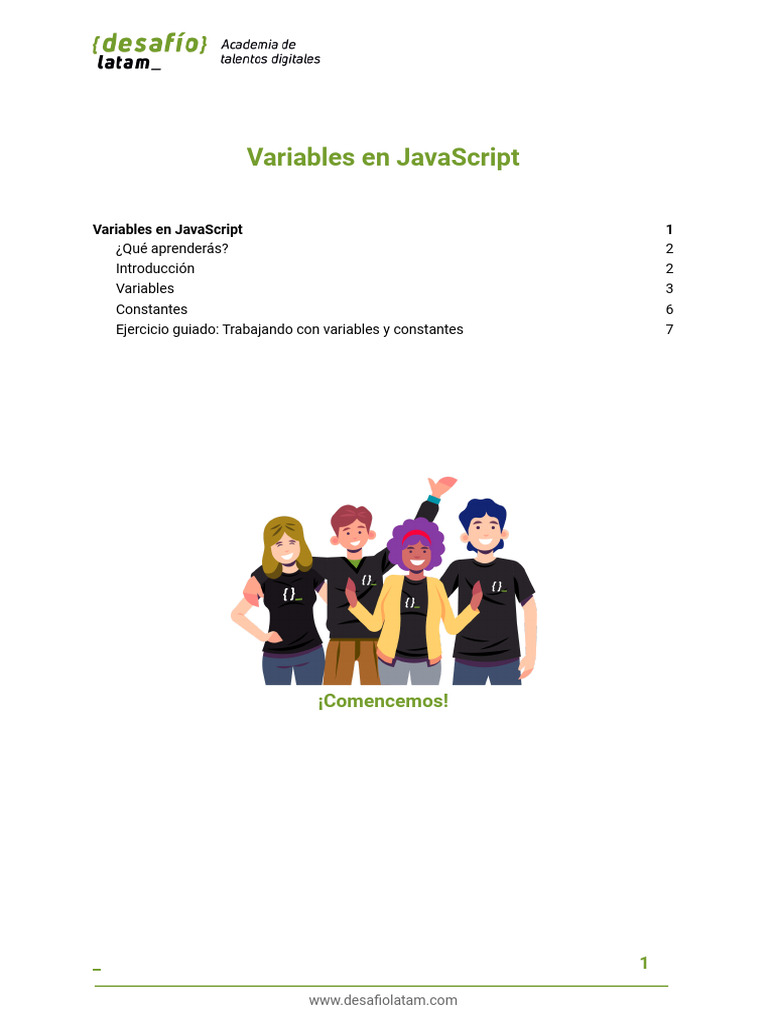 Lectura 4 - Variables en JavaScript | PDF | Variable (informática ... Lectura 4 - Variables en JavaScript | PDF | Variable (informática ...