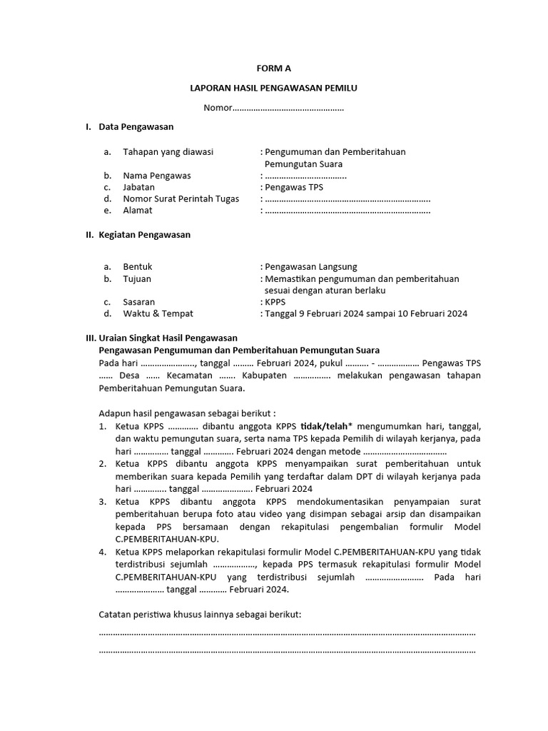 FORM A PTPS - Pemberitahuan | PDF | Pengelolaan Keuangan & Uang ...