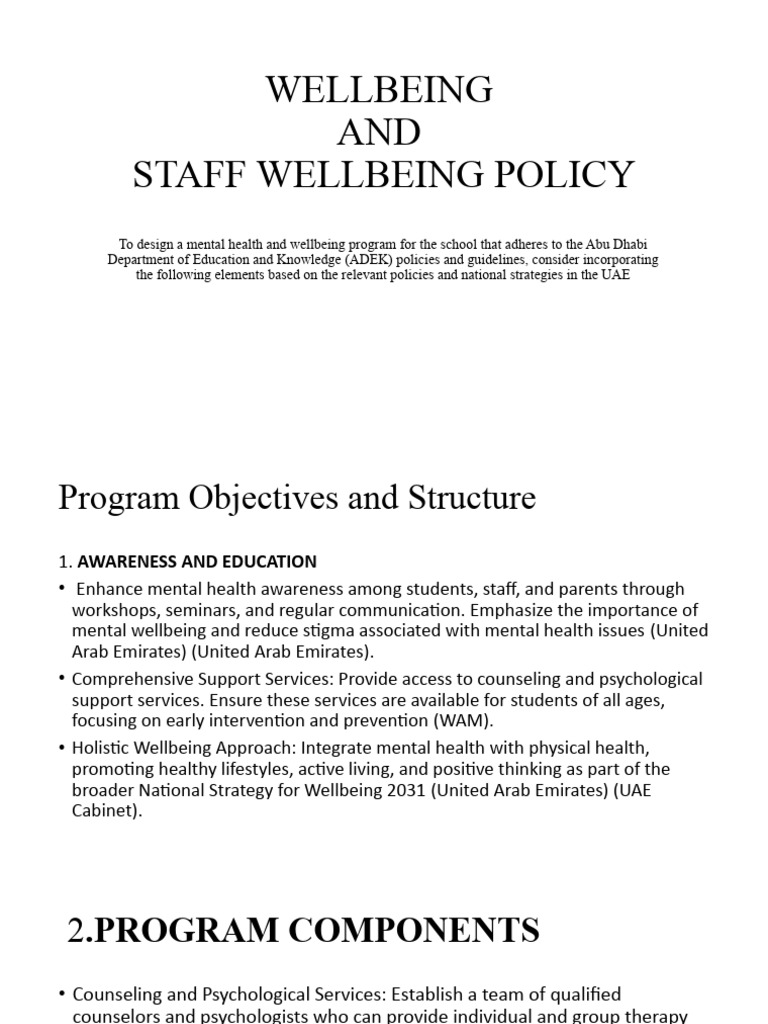 Wellbeing and Staff Wellbeing Policy | PDF | Psychotherapy | Mental Health