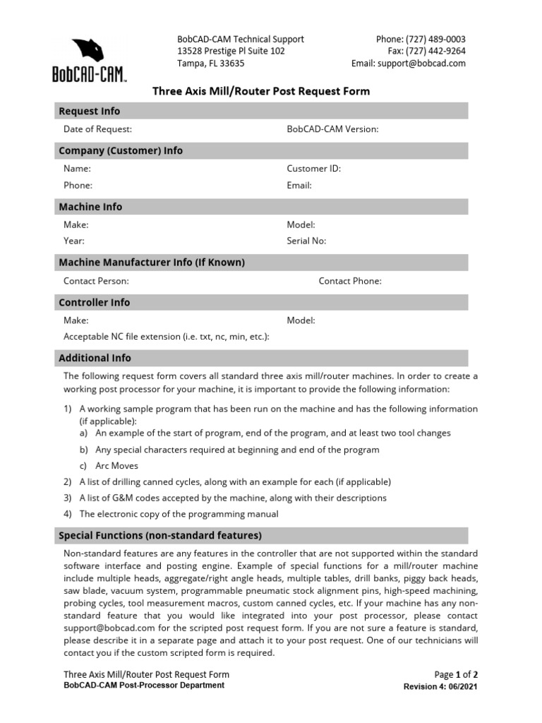 3 Axis Mill Post Request Form | Download Free PDF | Computing ... 3 Axis Mill Post Request Form | Download Free PDF | Computing ...