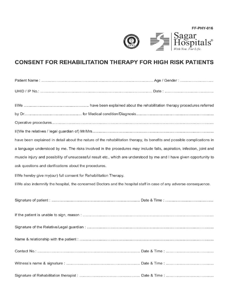 54.consent For Rehab | PDF