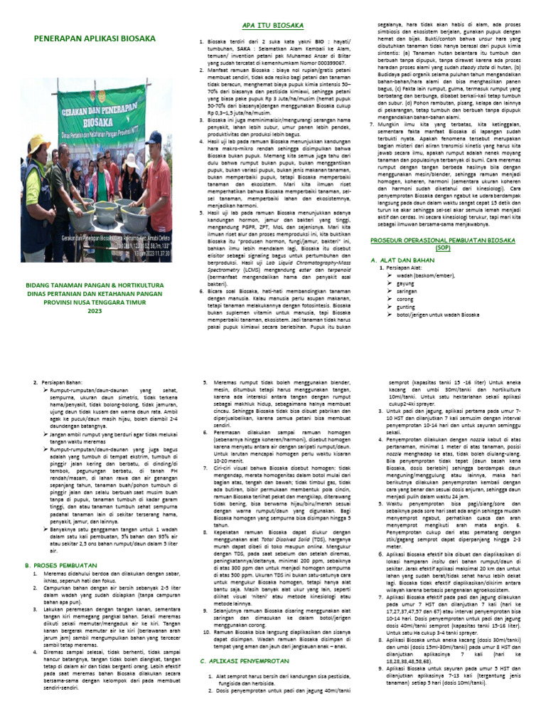 Leaflet Biosaka - 2023 Ok | PDF | Teknologi & Rekayasa