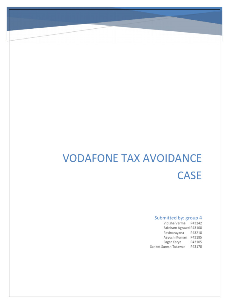 SecA Group4 Vodafone | PDF | Taxes | Tax Avoidance