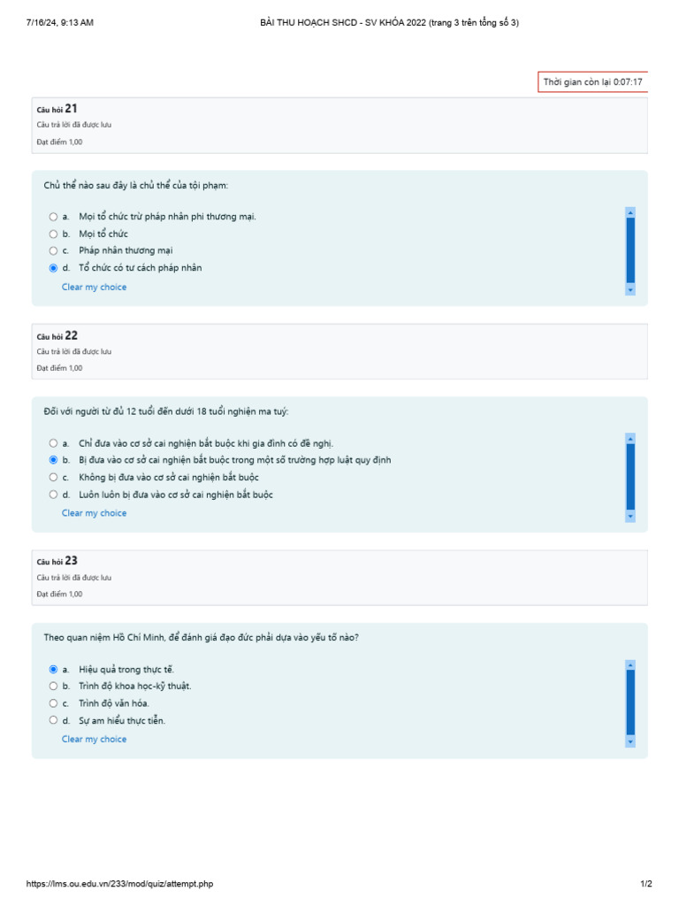 BÀI THU HOẠCH SHCD - SV KHÓA 2022 (trang 3 trên tổng số 3) | PDF