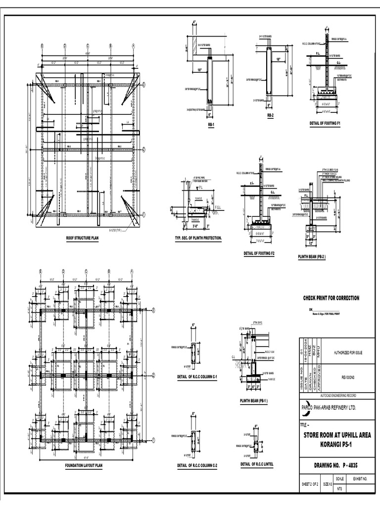 RB-2 RB-1 Detail of Footing F1: A B C D E | PDF